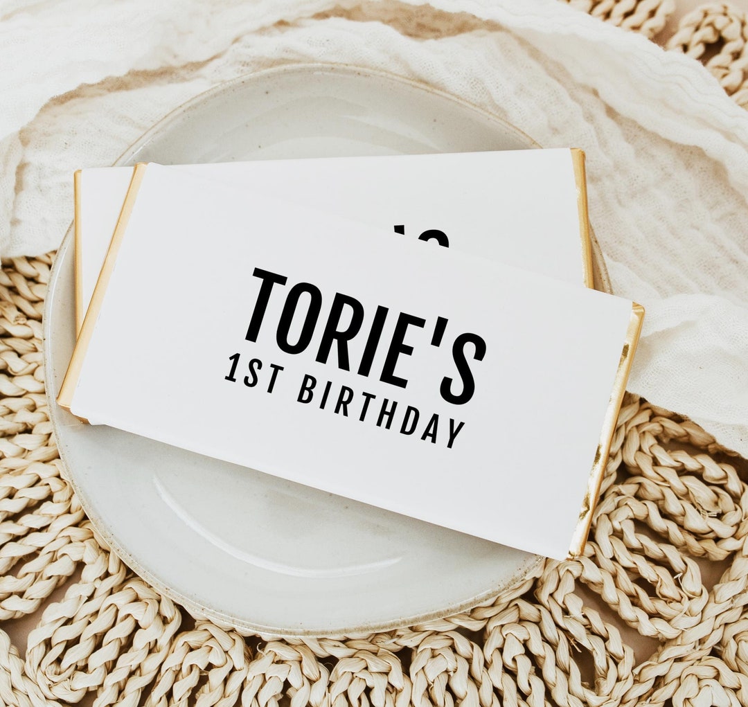 Chocolate Wrapper Template, Simple Candy Wrapper Label, Editable Party ...