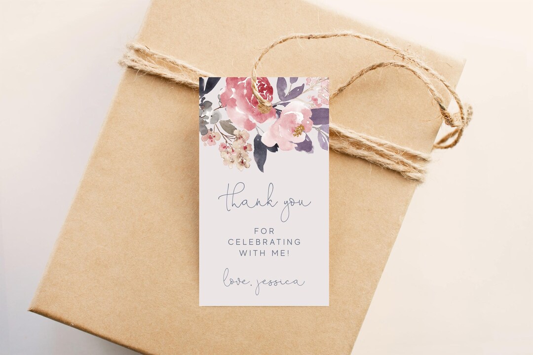 Floral Thank You Tag Template INSTANT DOWNLOAD Printable Favor Tags ...