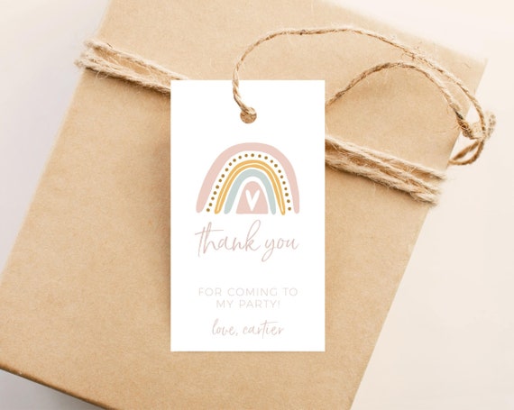 Editable Rainbow Favor Tag Rainbow Gift Tags Rainbow Thank You - Etsy