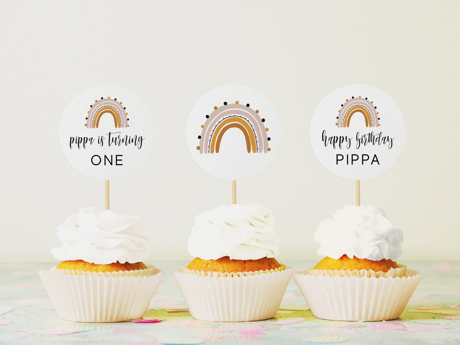 Editable Cupcake Toppers Printable Rainbow Cupcake Topper - Etsy