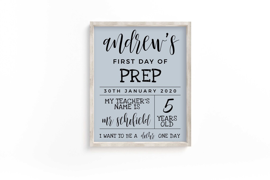 First Day of Prep Sign Printable First Day Sign Editable - Etsy