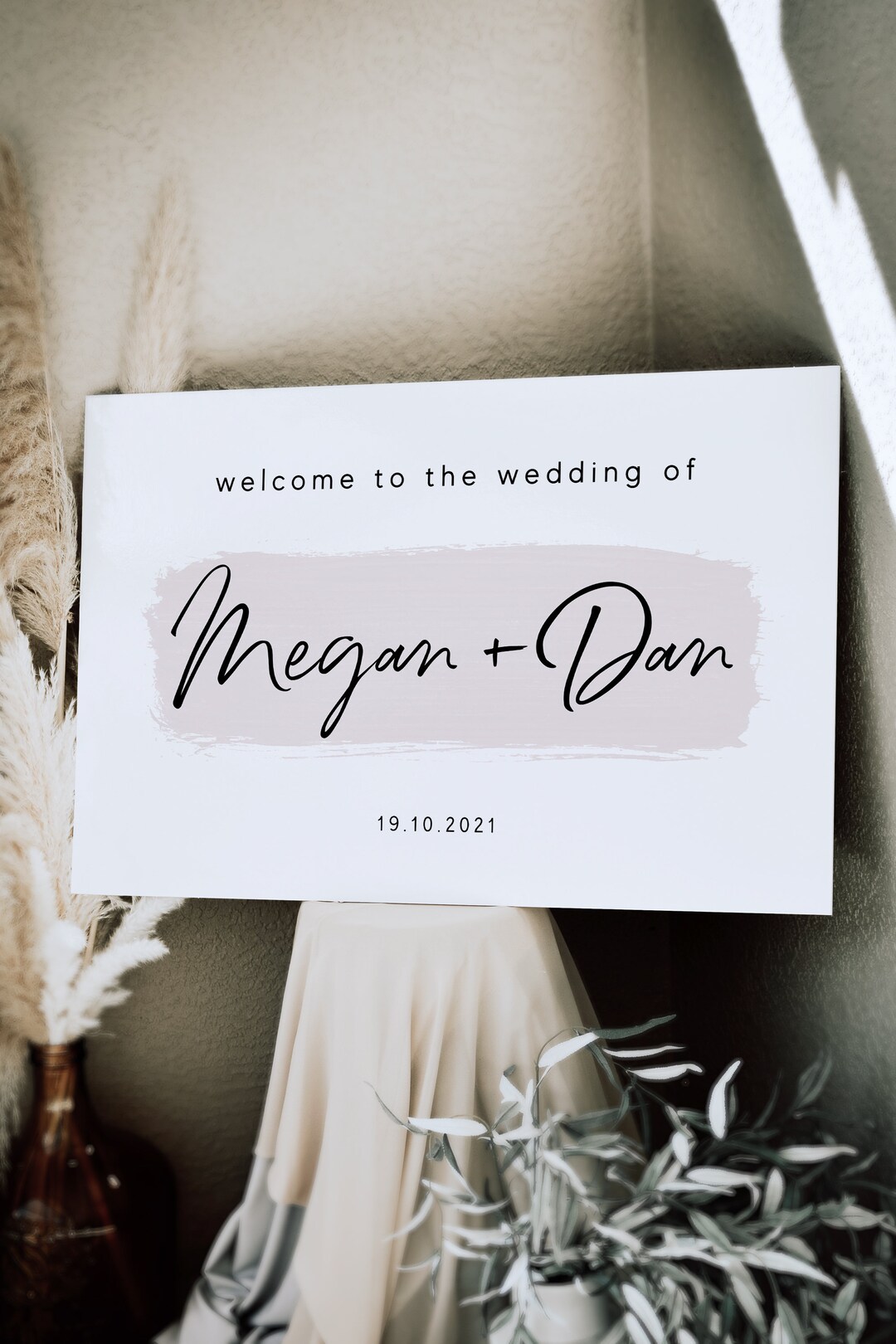 Blush Pink Welcome Sign Editable Template, Instant Download Printable ...