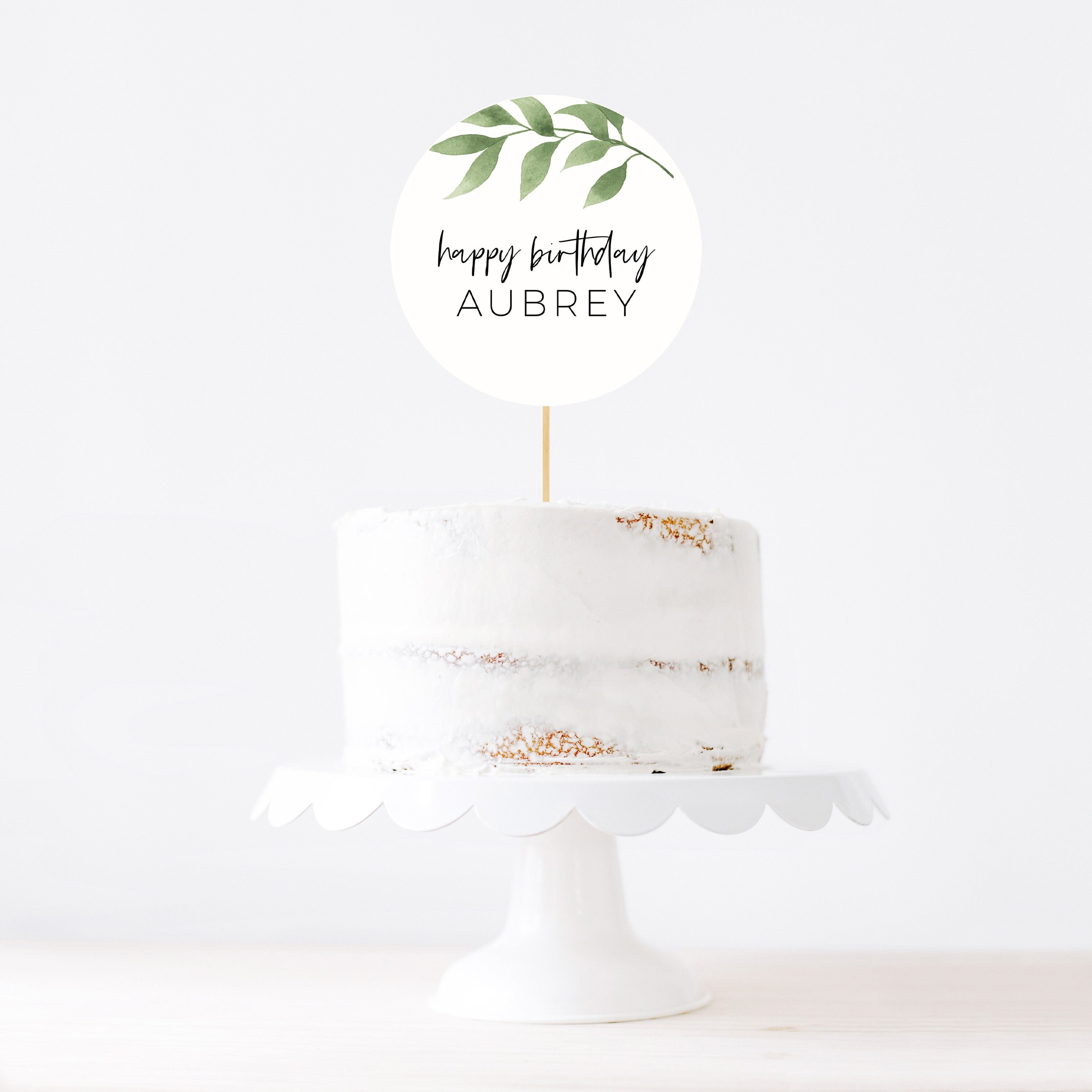 Editable Cake Toppers, Leaf Printable Cake Topper Template, Instant ...