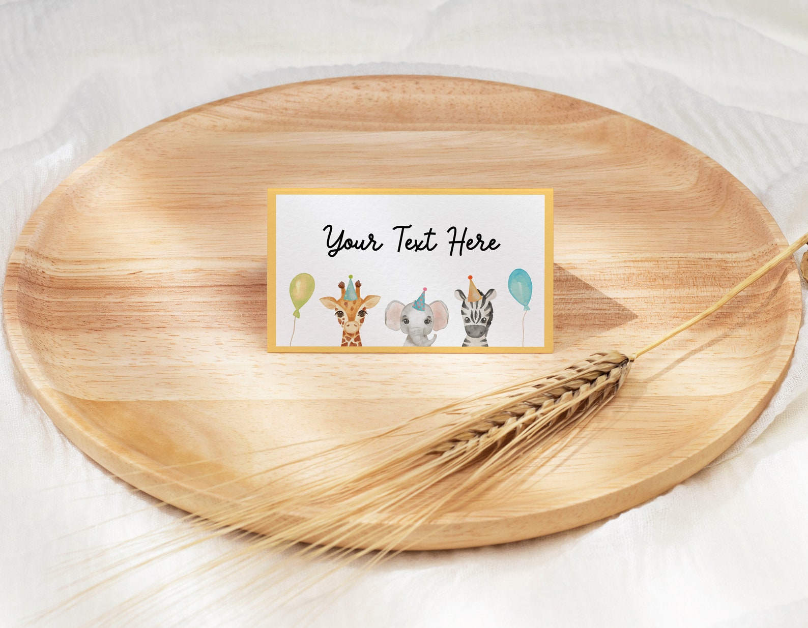 Jungle Safari Animals Place Card Editable Template, Tent Cards Food ...