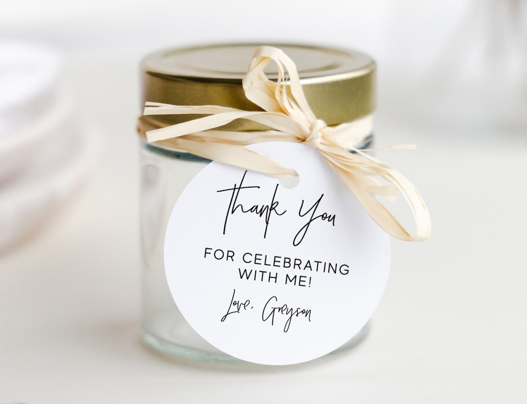 Simple Circle Thank You Tags INSTANT DOWNLOAD Printable Round Favor ...