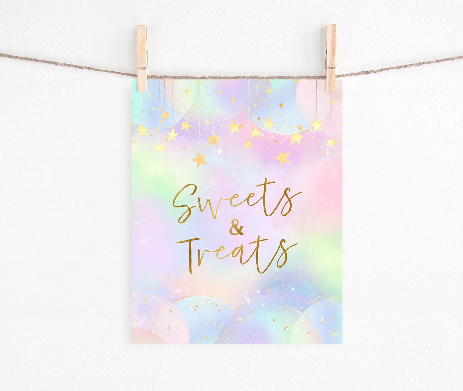 Galaxy 8x10 Table Sign, Rainbow DIY Editable Birthday Baby Shower ...