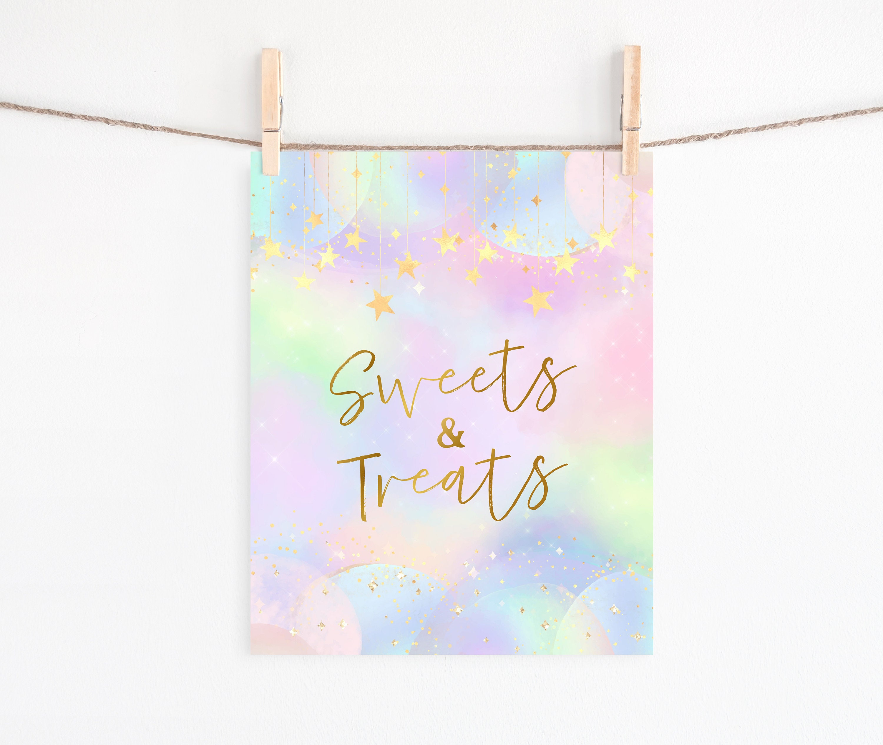 Galaxy 8x10 Table Sign, Rainbow DIY Editable Birthday Baby Shower ...