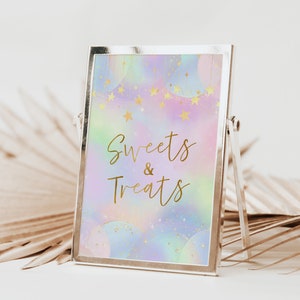 Galaxy 8x10 Table Sign, Rainbow DIY Editable Birthday Baby Shower ...