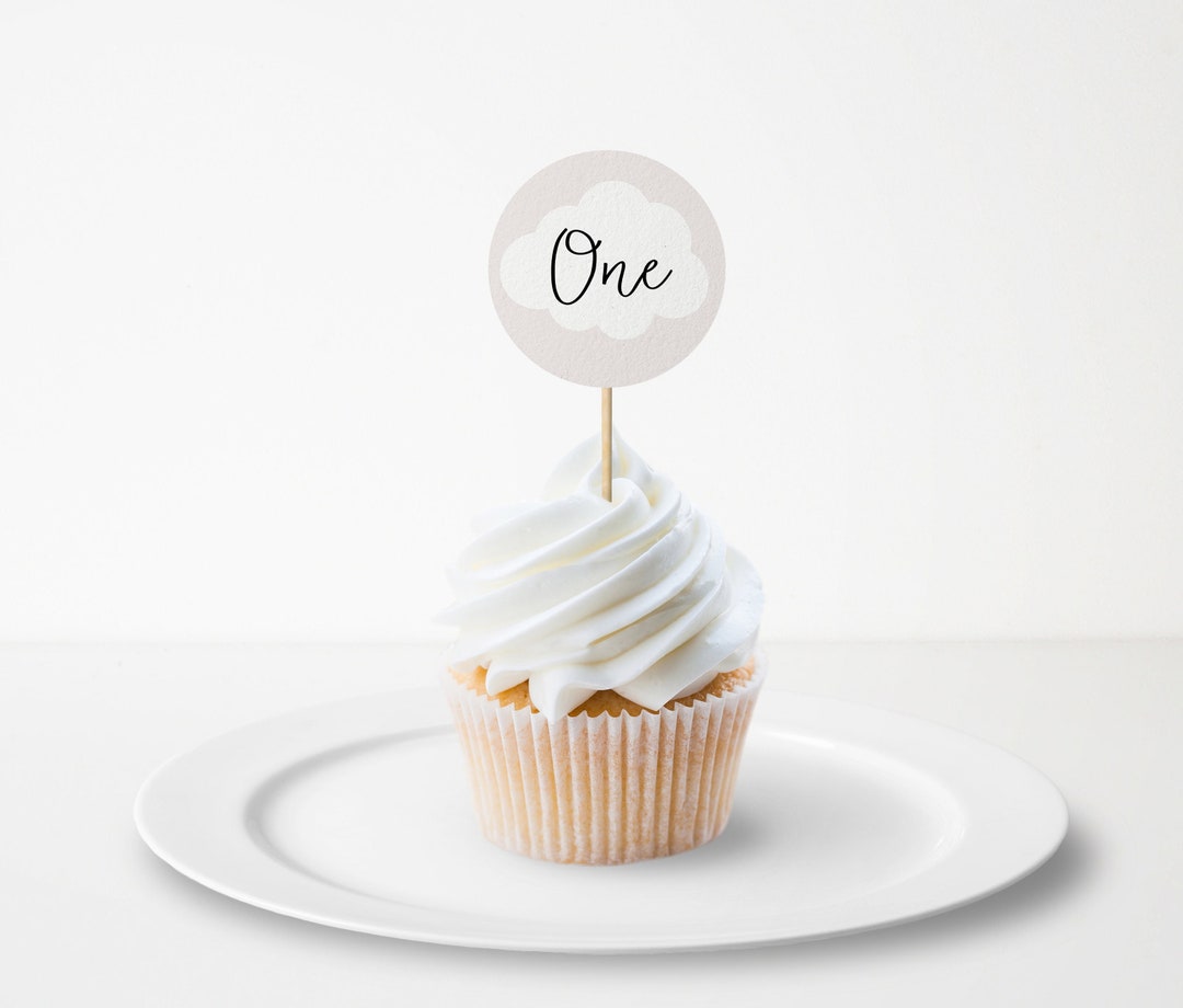 Editable Cupcake Toppers, Printable Cloud Cupcake Topper Template ...
