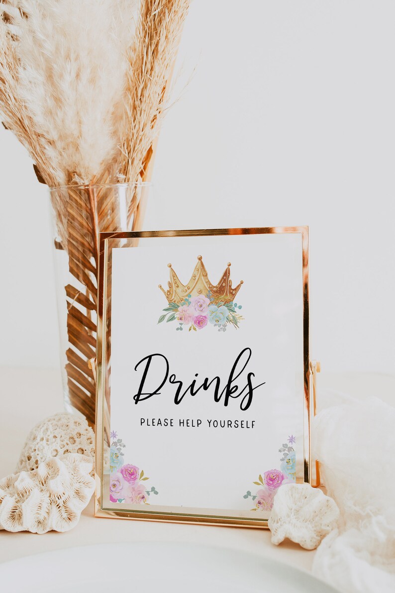 Editable Princess Party Sign Template Drinks Table Sign - Etsy Australia