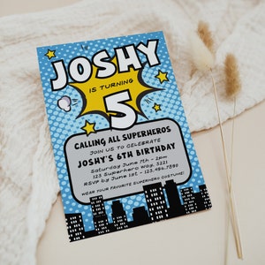 Superhero Invitation Template, Printable Superhero Birthday Invitation ...