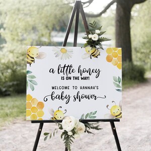 Honey Bee Welcome Sign, Editable Template Printable Instant Download ...