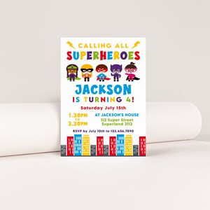 Editable Calling All Superheroes Boys Birthday Invitation - Etsy Australia