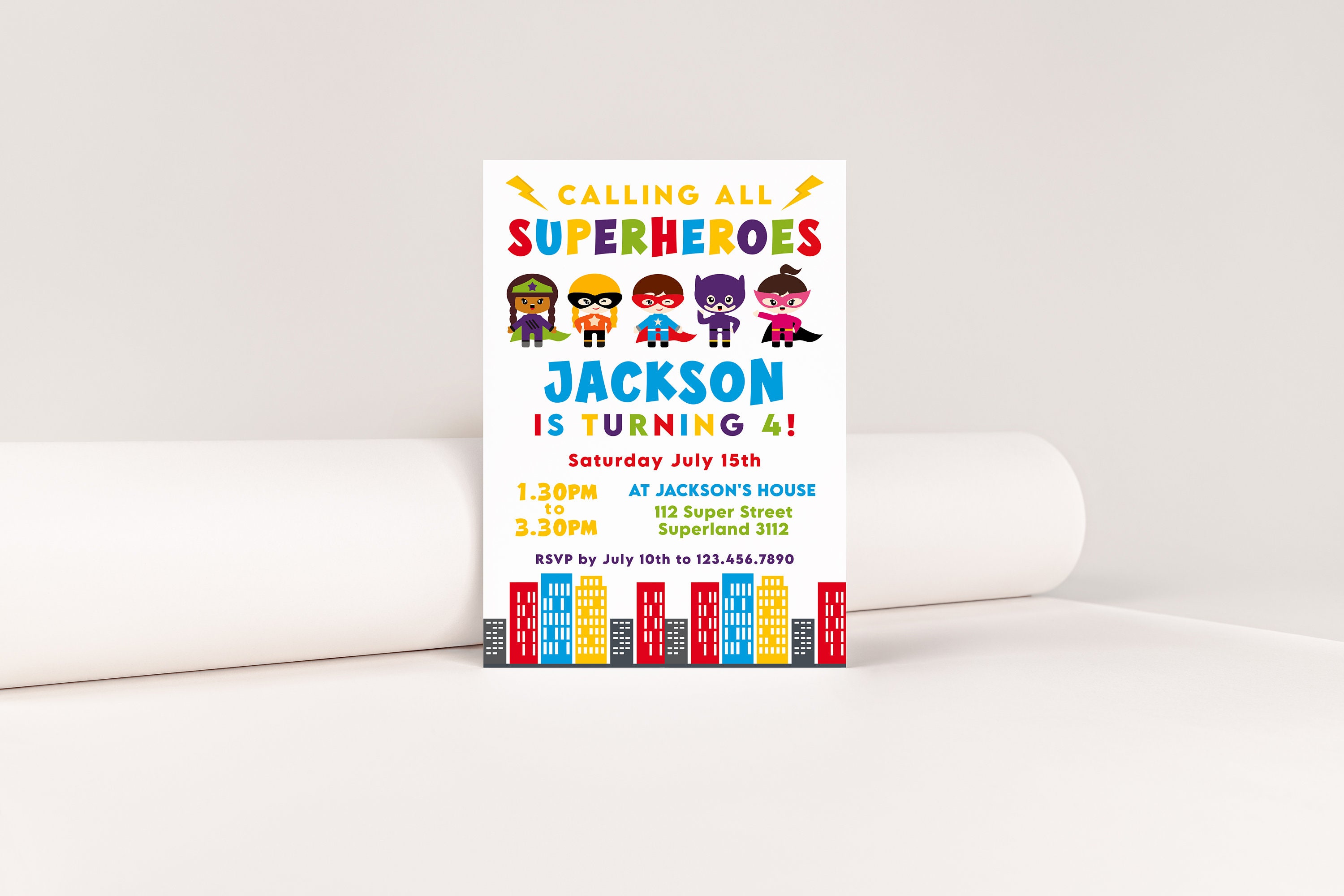 Editable Calling All Superheroes Boys Birthday Invitation - Etsy Australia