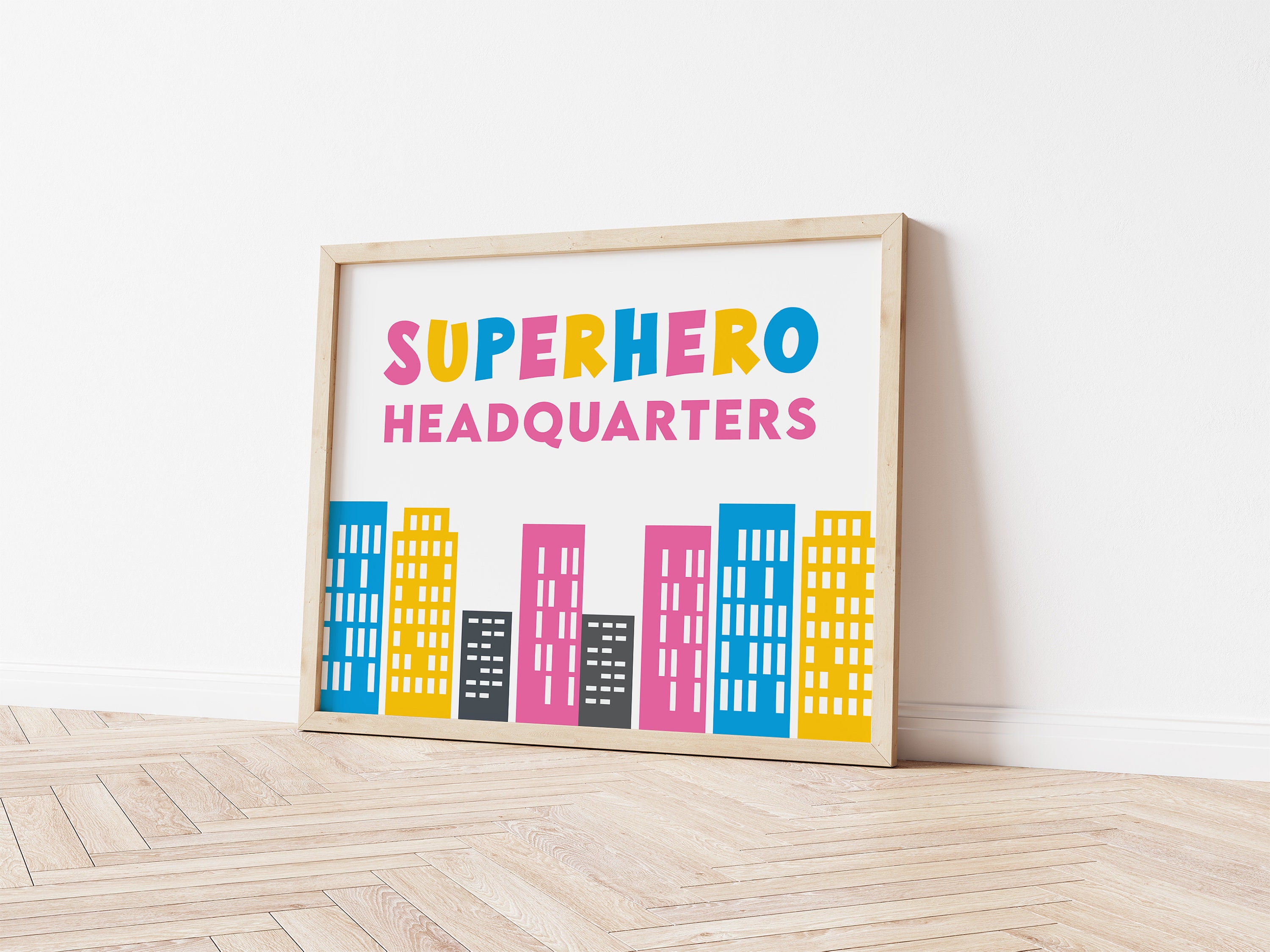 Editable Superhero Birthday Party Sign, Pink Superhero Headquarters ...