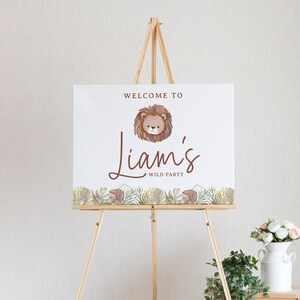 Lion Birthday Welcome Sign, Boho Jungle Safari Wild One Party Decor ...