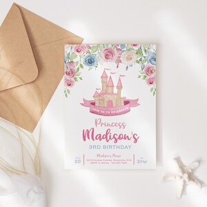 Editable Princess Invitation Template, Printable Princess Birthday ...