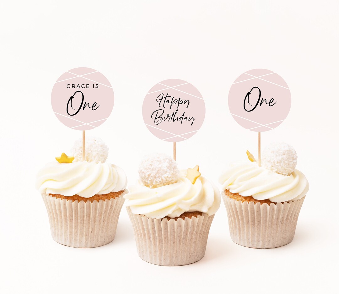 Editable Cupcake Toppers, Printable Pink Cupcake Topper Template ...