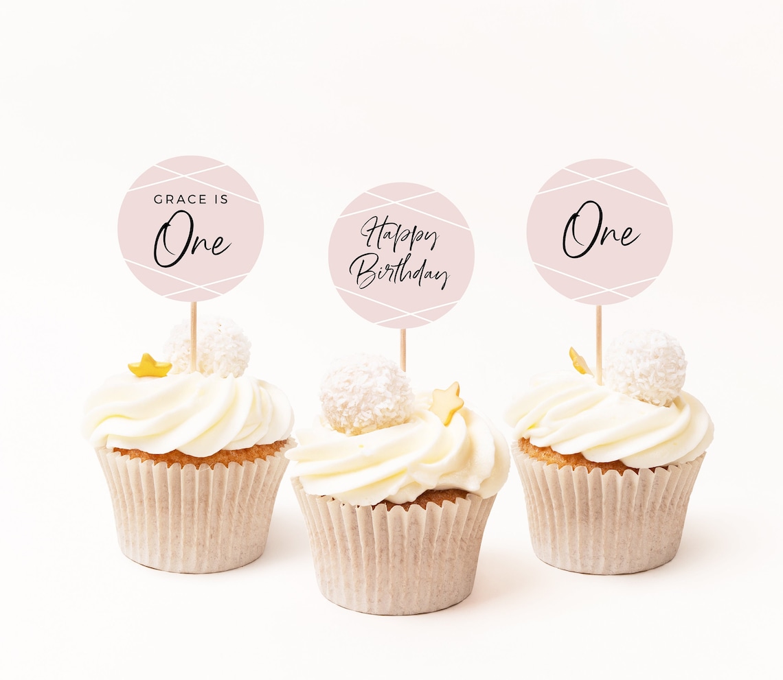 Editable Cupcake Toppers, Printable Pink Cupcake Topper Template ...