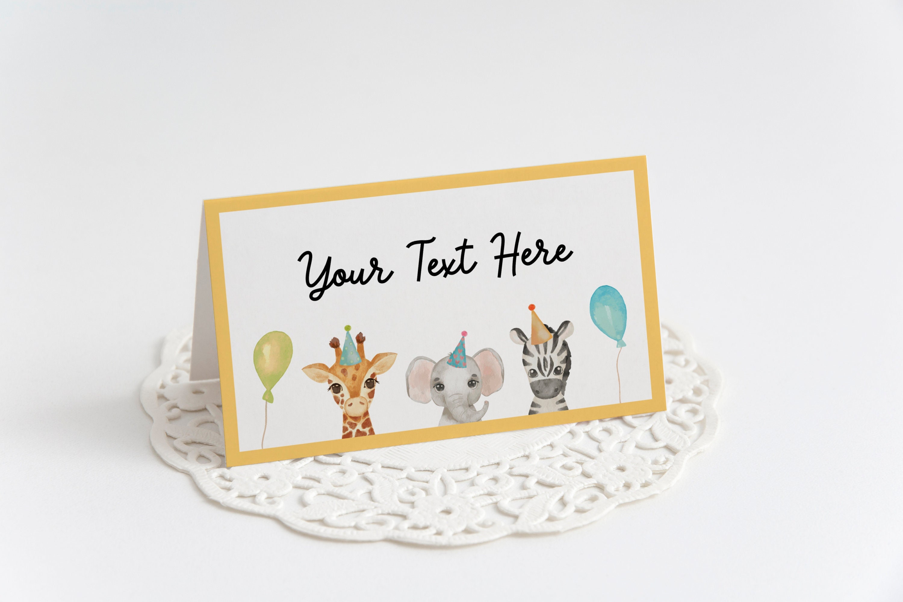Jungle Safari Animals Place Card Editable Template Tent Cards - Etsy ...