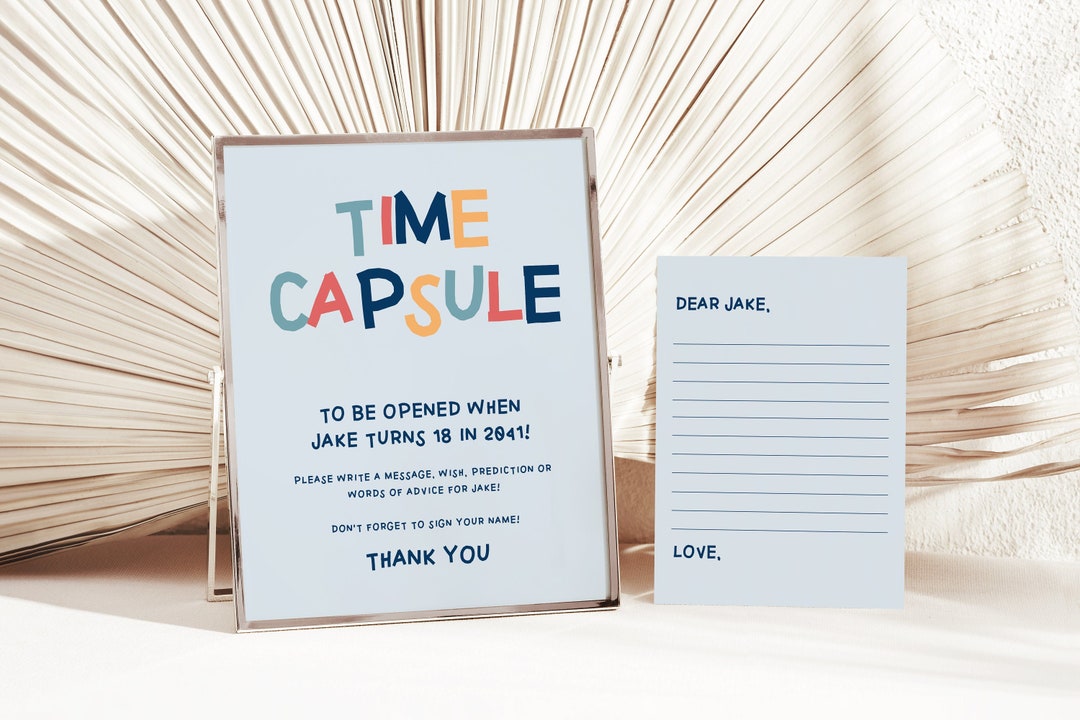 Time Capsule Template Time Capsule First Birthday Time Capsule Baby ...