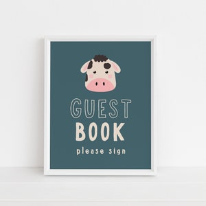 Cow Guest Book Sign INSTANT DOWNLOAD Printable Party Guests Sign ...