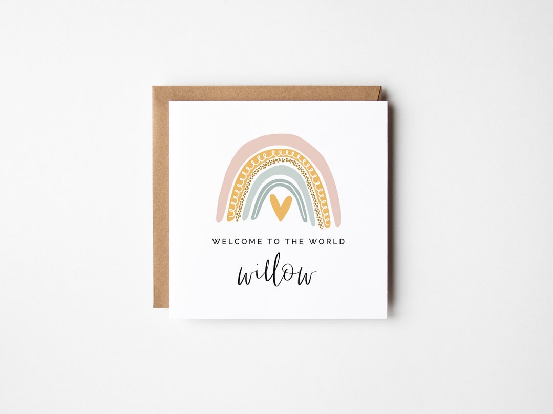 Congratulations Card, New Baby Card - Pastel Rainbow Editable Design ...
