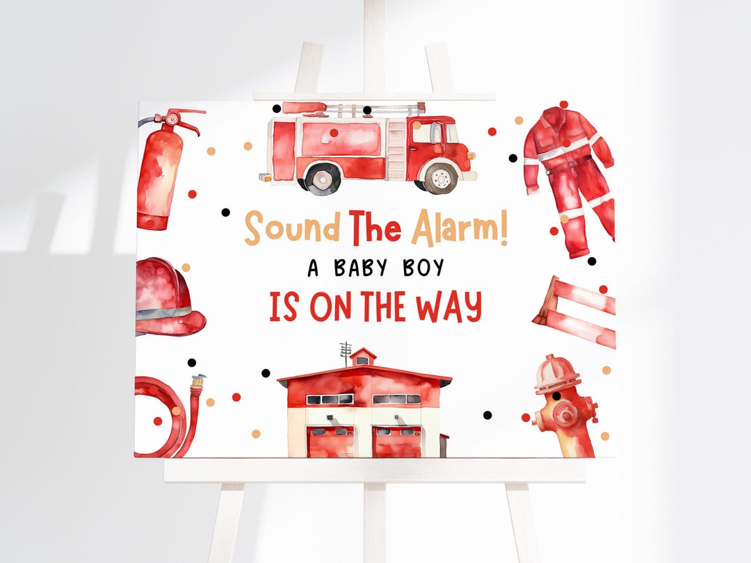 Fireman Welcome Sign, Editable Template Printable Instant Download ...