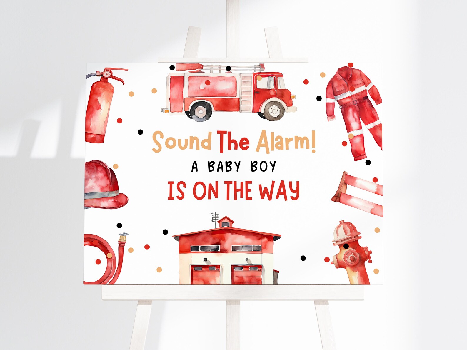 Fireman Welcome Sign, Editable Template Printable Instant Download ...