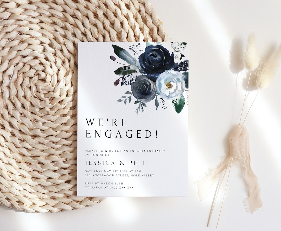 Modern Engagement Invitation Editable Instant Download, Printable ...