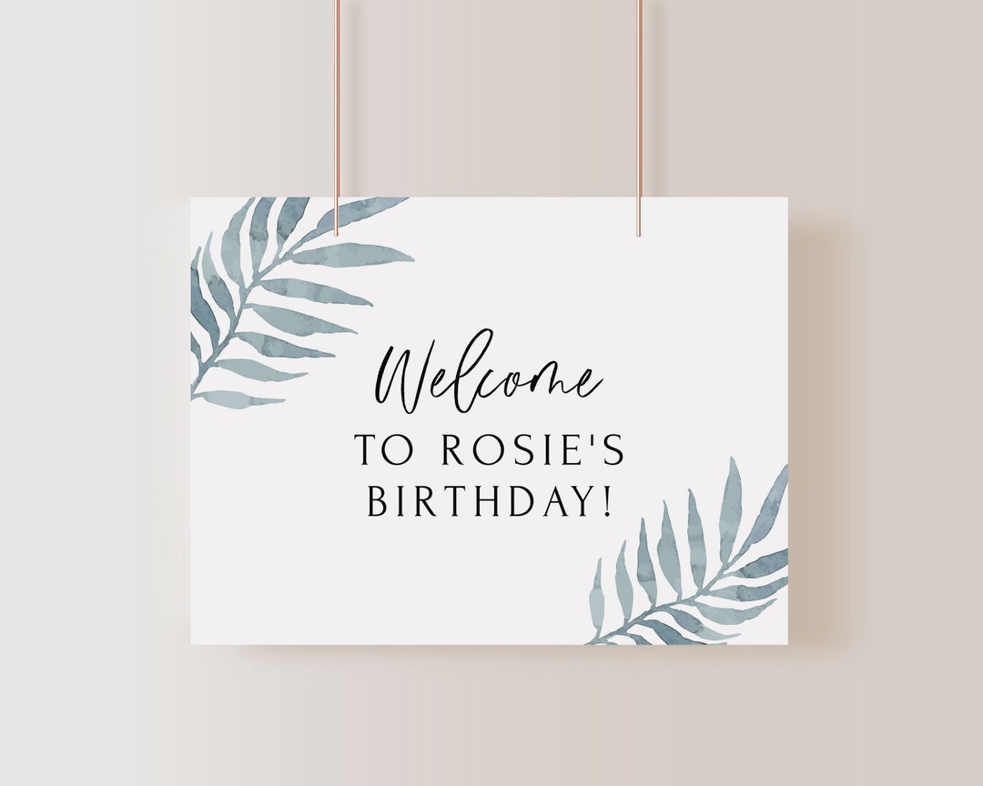 Editable Birthday Welcome Sign Birthday Welcome Poster INSTANT DOWNLOAD ...