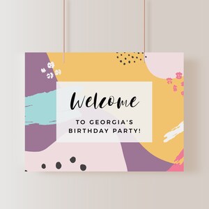 Editable Birthday Welcome Sign Poster INSTANT DOWNLOAD Birthday ...