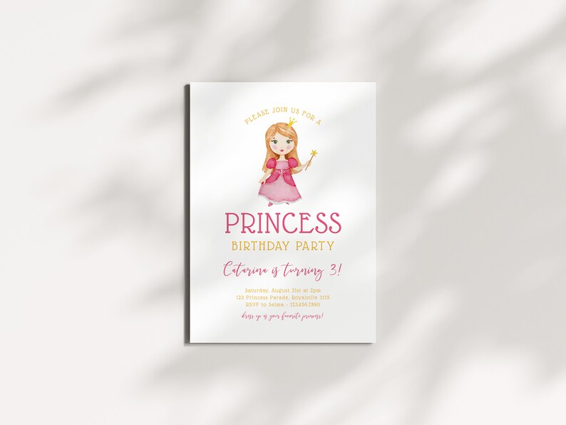 Editable Princess Invitation Template, Instant Download Printable ...