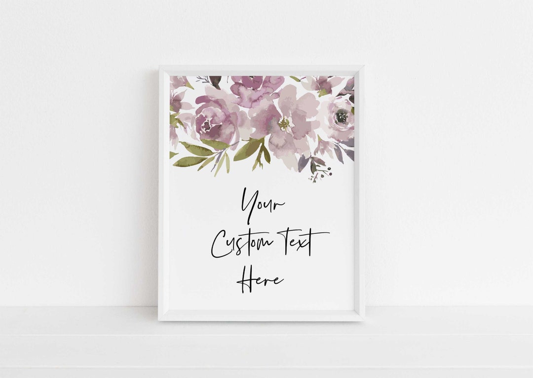 Floral 8x10 Wedding Sign Template, Custom Wedding Sign Printable ...