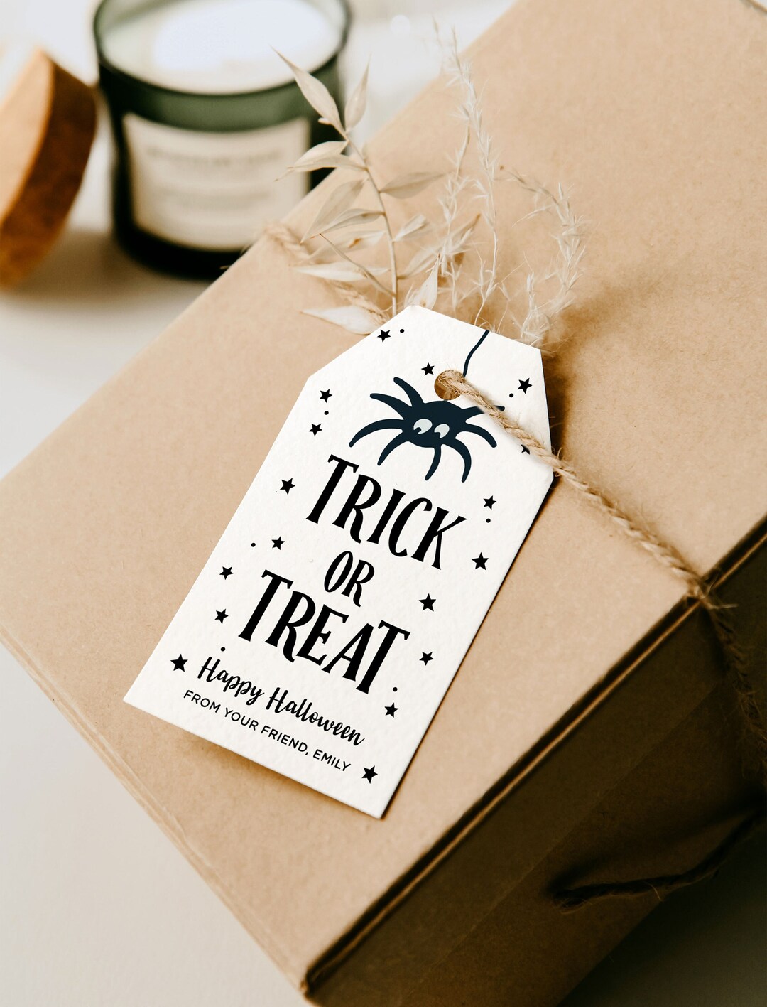 Halloween Printable Gift Tag Template Editable Trick of Treat Tags ...