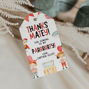 Pirate Thank You Tag, Editable Template Printable Instant Download ...