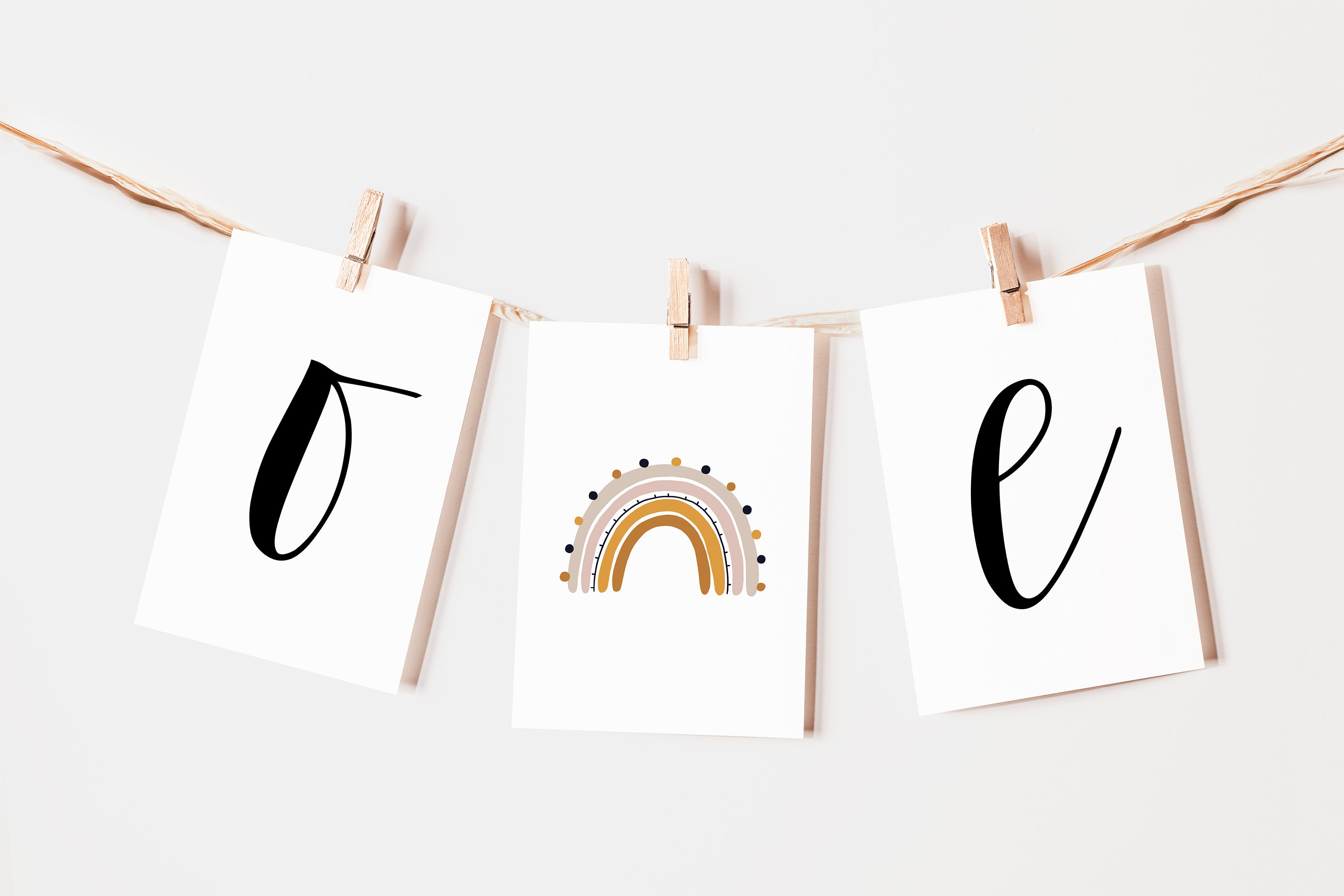 Editable Boho Rainbow Banner First Birthday Editable Modern Rainbow ...