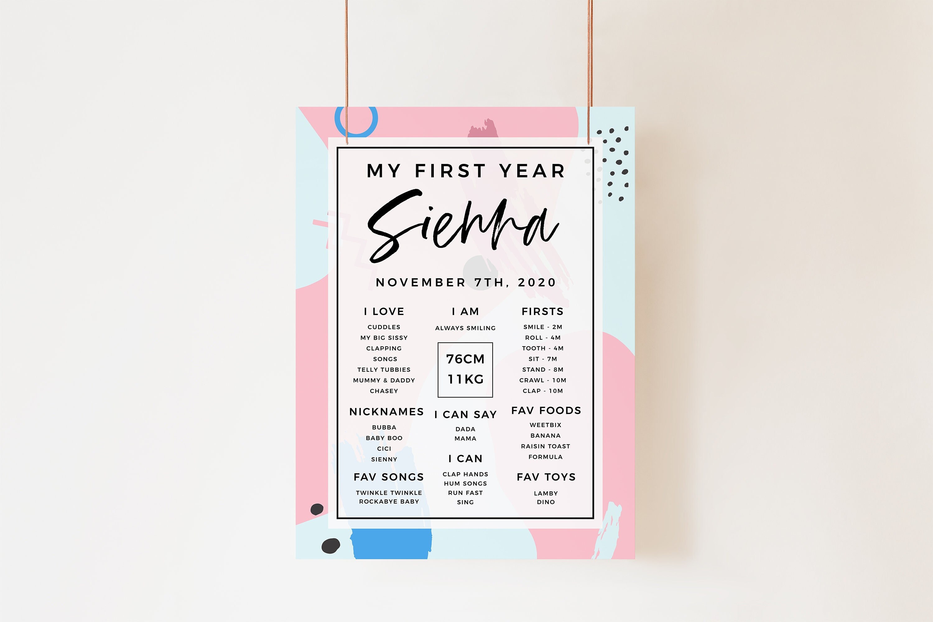 EDITABLE Rainbow Milestone Birthday Sign Rainbow First - Etsy