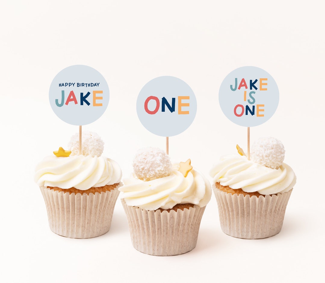 Editable Cupcake Toppers, Printable Boy Blue Cupcake Topper Template ...