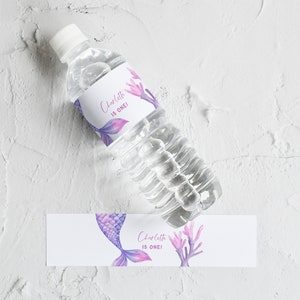 Mermaid Water Bottle Labels Mermaid Party Decor Mermaid Birthday Party ...