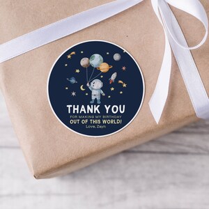 Editable Outer Space Favor Tags Space Birthday Thank You Tag Label ...