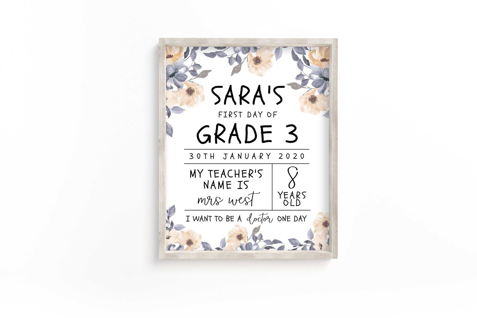 First Day of Grade 3 Sign Printable First Day Sign Editable - Etsy