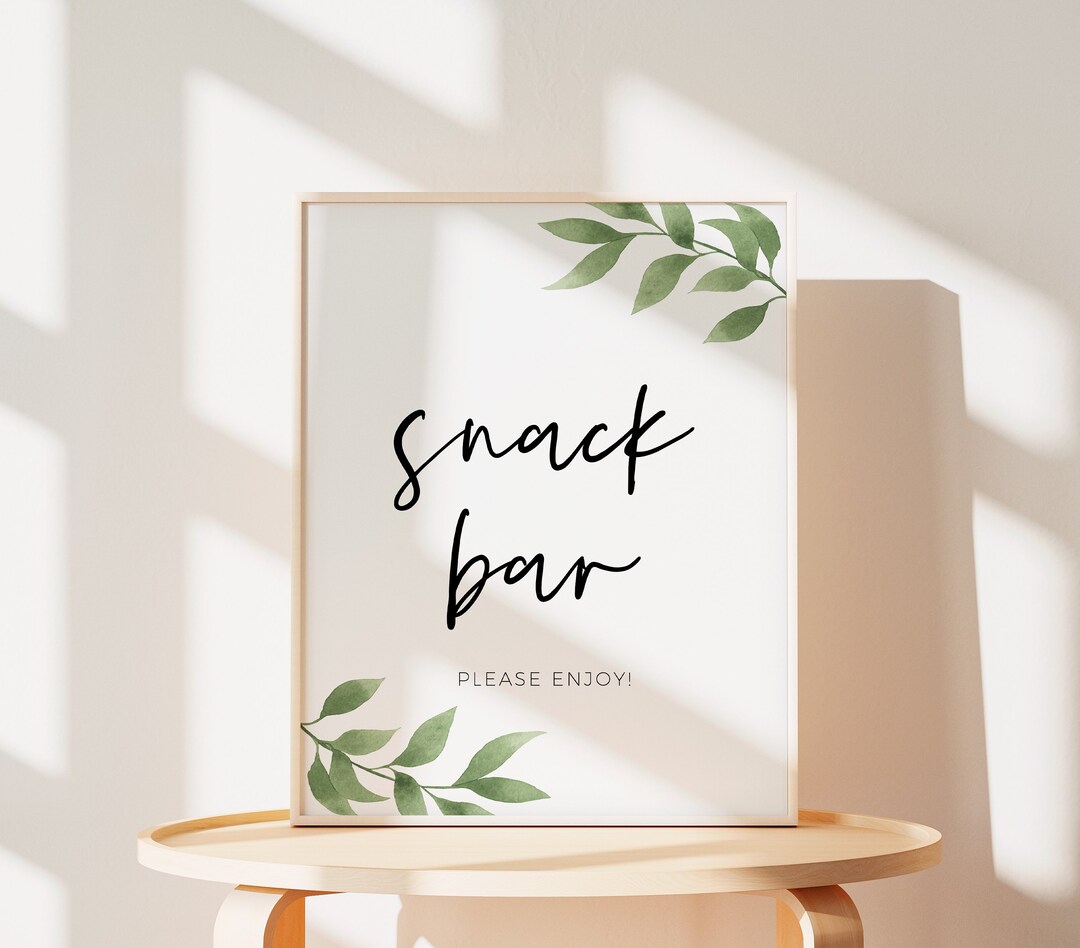 Snack Bar Sign INSTANT DOWNLOAD Take a Treat Baby Shower Sign Favor ...
