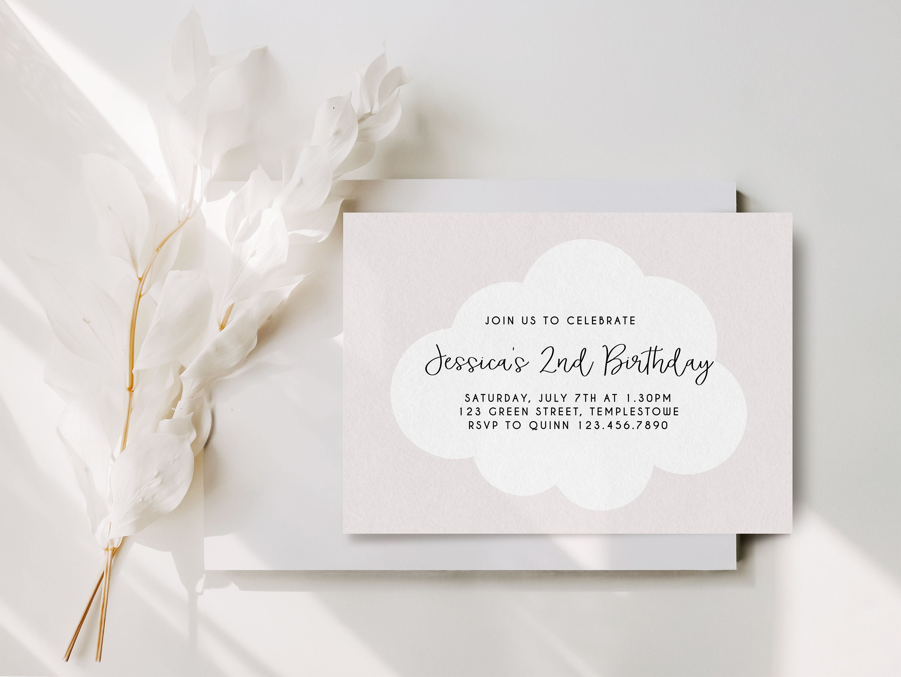 Editable Cloud Birthday Party Invitation Download Printable - Etsy ...