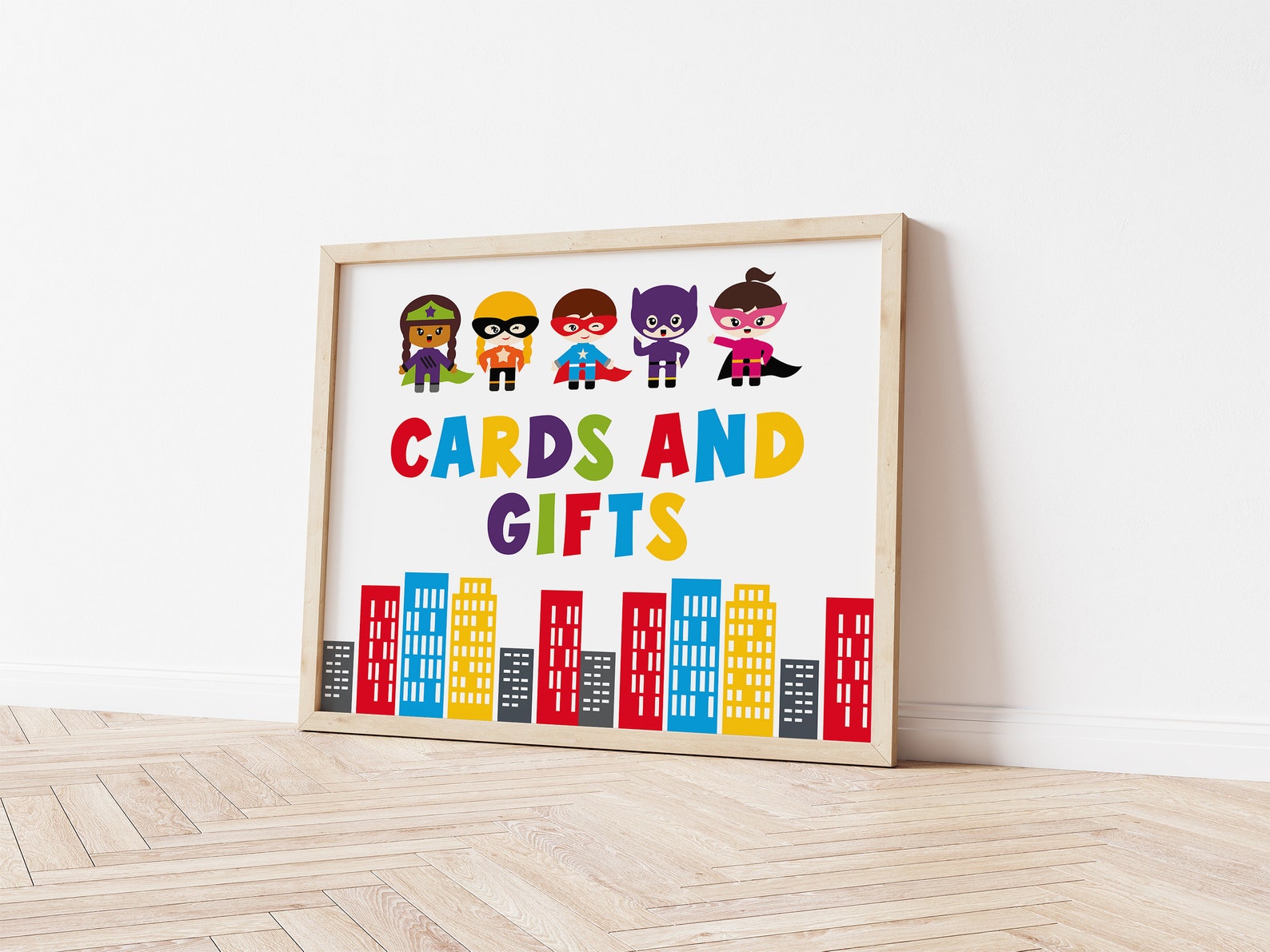 Superhero Cards & Gifts Table Sign - Editable Template, Printable Party ...