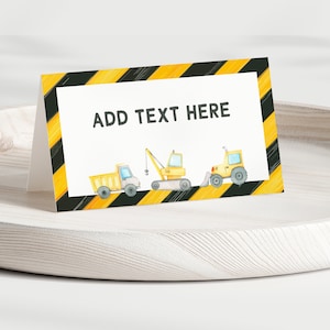 Construction Birthday Party Food Tent Labels, Construction Birthday ...
