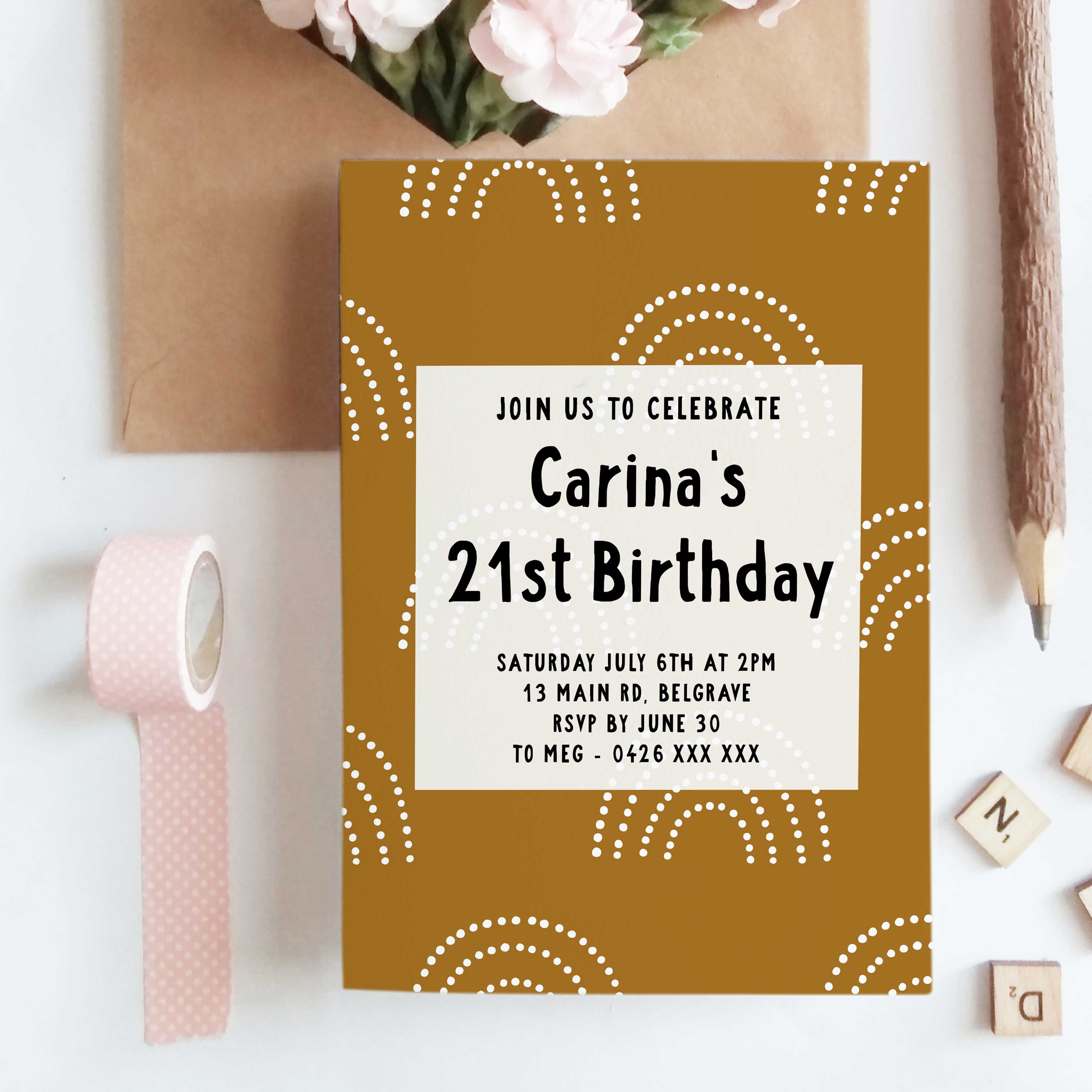 Paper & Party Supplies Twenty First Birthday Boho Rainbow 21st Birthday ...