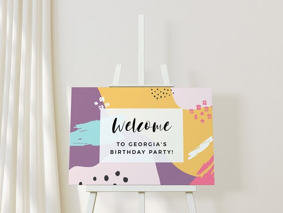 Editable Birthday Welcome Sign Poster INSTANT DOWNLOAD - Etsy