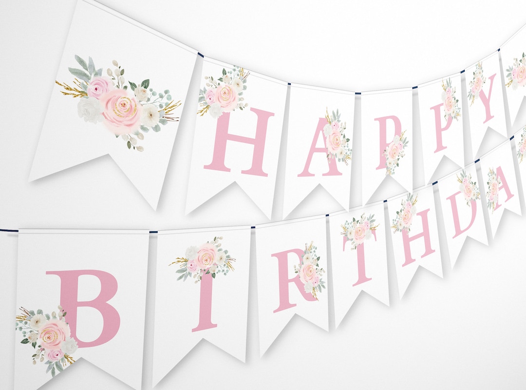 Happy Birthday Banner, Editable Template Printable Instant Download ...