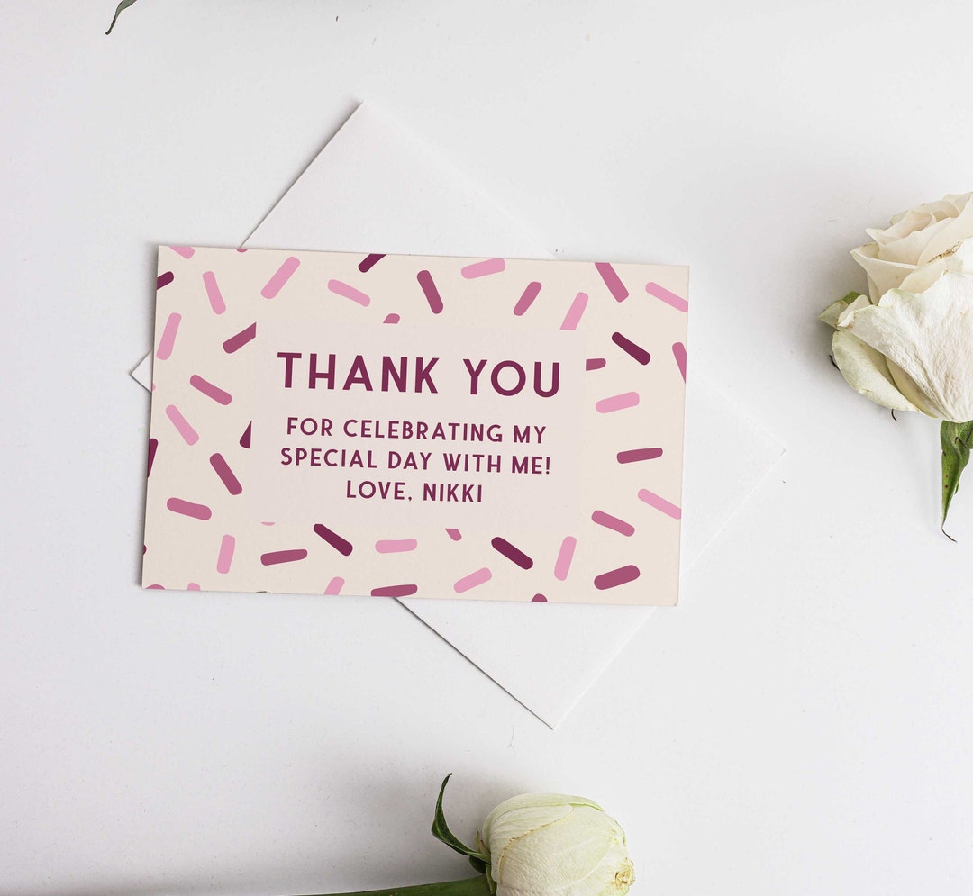 Sprinkle Thank You Card INSTANT DOWNLOAD Personalised Thank You Note ...